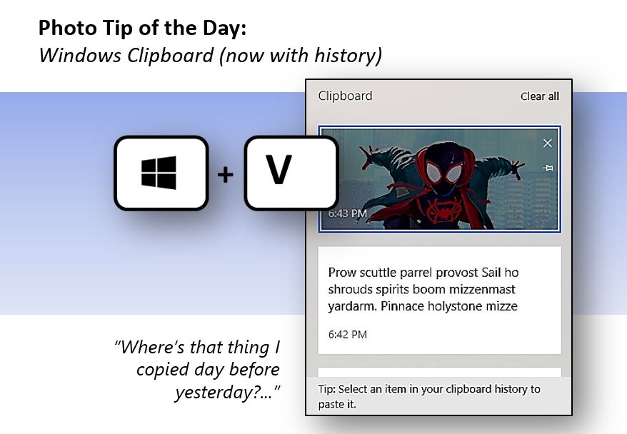 Photo Tip #35 (revisited) | Windows Clipboard – now with history – The ...