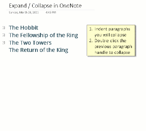 Photo Tip #51 | Expand/collapse in OneNote – The Elements of Simple